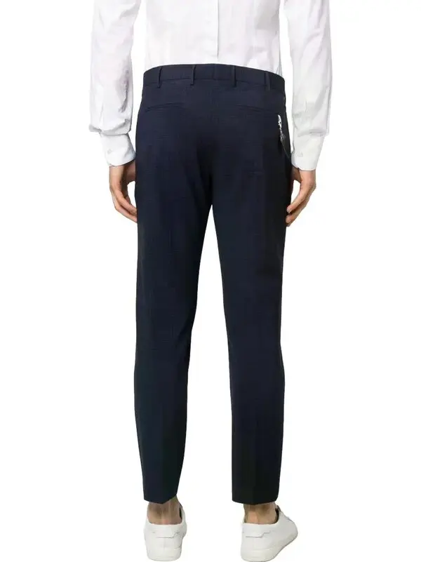 PT TORINO Check-print Tapered Trousers - Blue