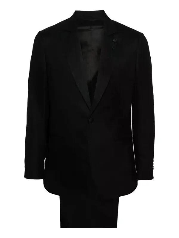 LARDINI Single-breasted Crepe Suit - Black