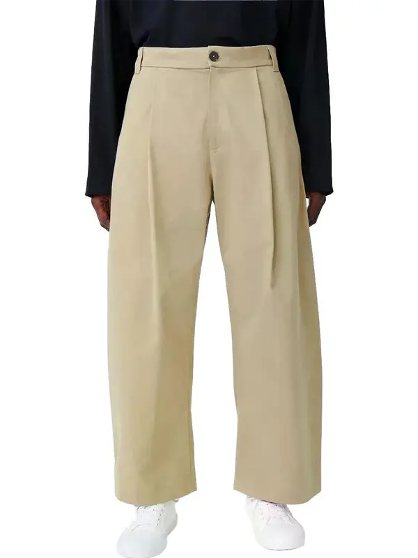 Studio Nicholson Sorte Pleated Wide-leg Trousers - Neutrals