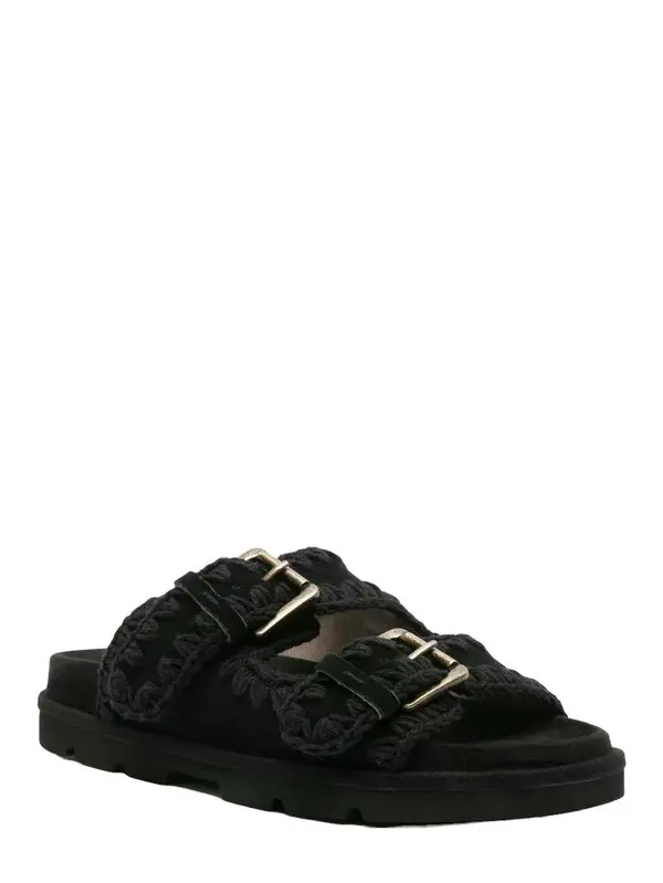 Mou Bio Suede Sandals - Black