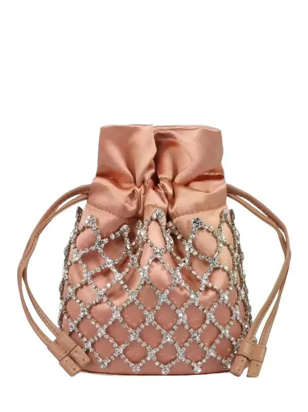 AQUAZZURA Mini Crystal Lover Clutch Bag - Pink