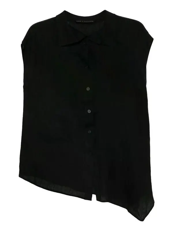 FORME D'EXPRESSION Sleeveless Linen Shirt - Black