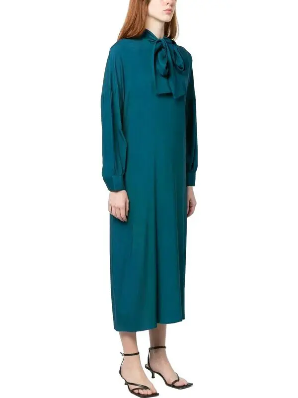 PAULA Name' Scarf Detail Midi Dress - Blue