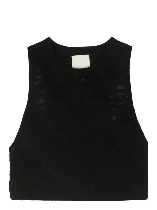 Emporio Armani Knitted Cropped Top - Black