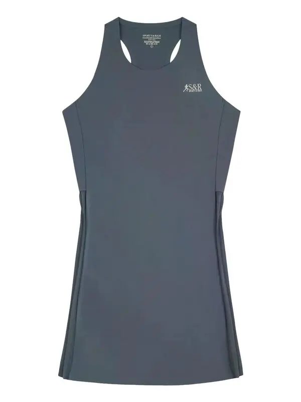 Sporty & Rich The Steffi Action Pleated Minidress - Grey