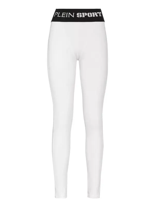 PLEIN SPORT Logo-waistband Leggings - White