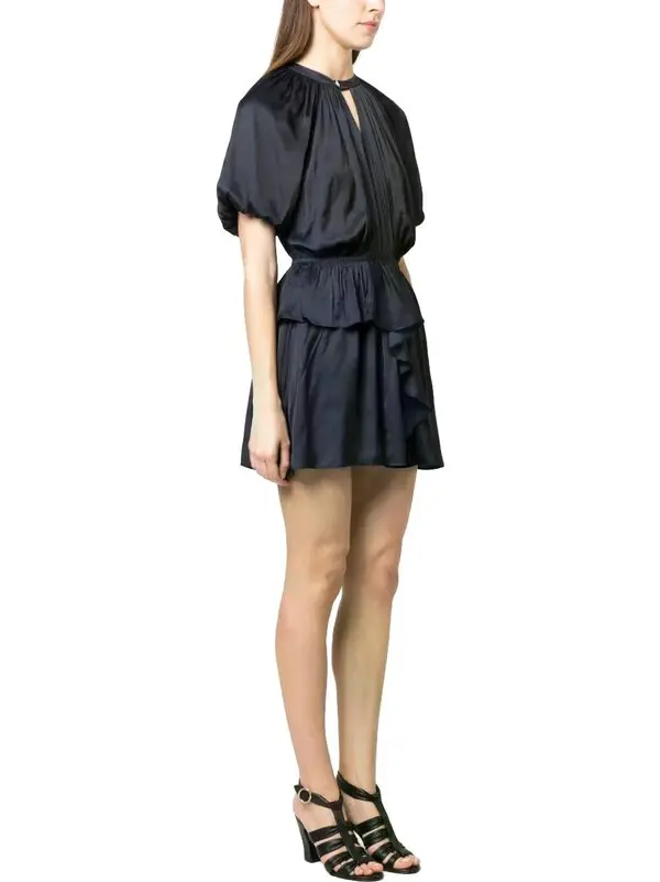 Zadig&Voltaire Romina Puff-sleeve Ruched Mini Dress - Blue