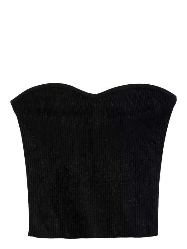 Peserico Lurex Knit Strapless Top - Black