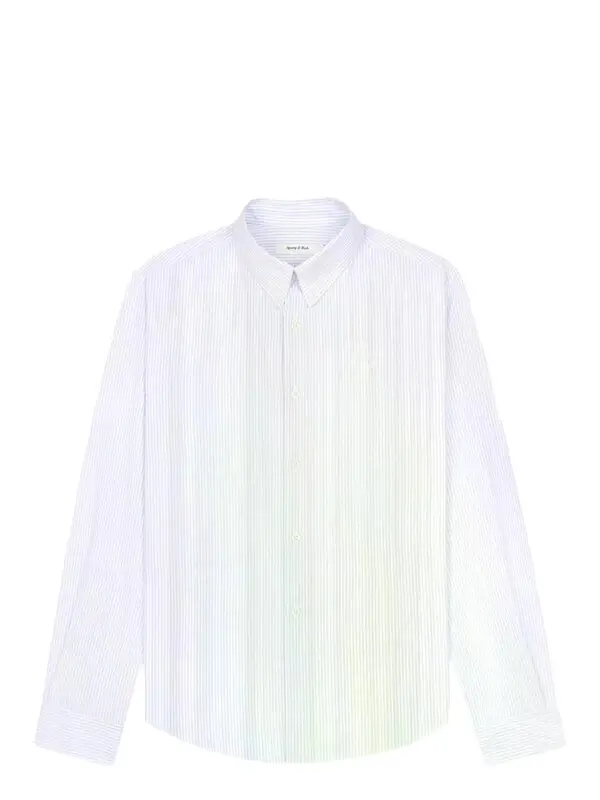 SPORTY & RICH Striped Oxford Shirt - Blue