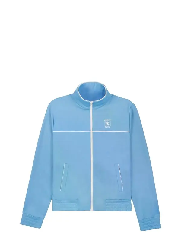SPORTY & RICH Logo-print Zip-up Jacket - Blue