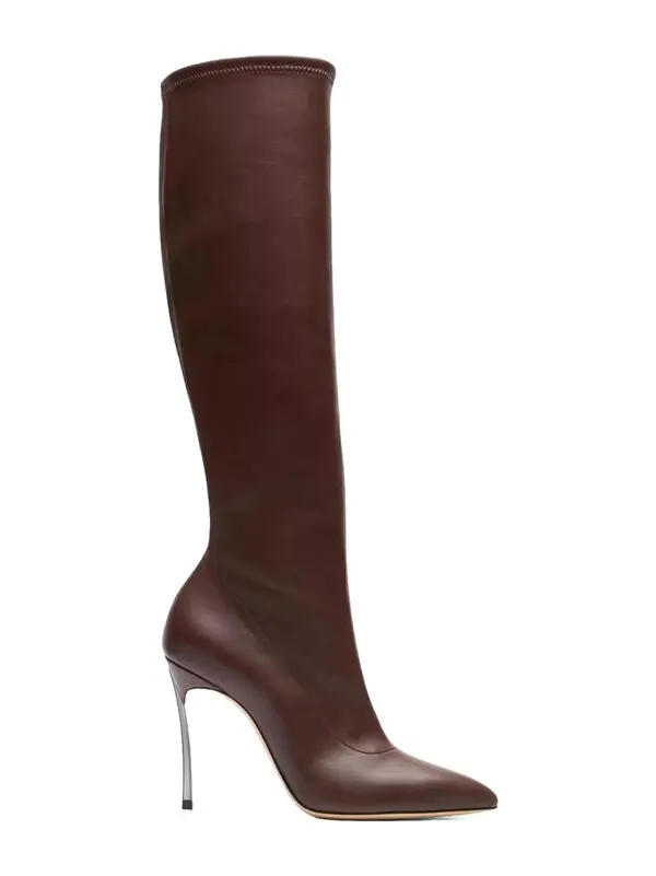 Casadei 100mm Blade High Heel Boots - Brown