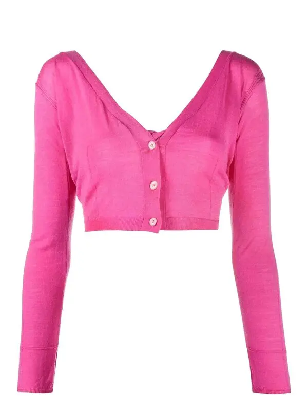 Jacquemus Cropped Button-fastening Cardigan - Pink