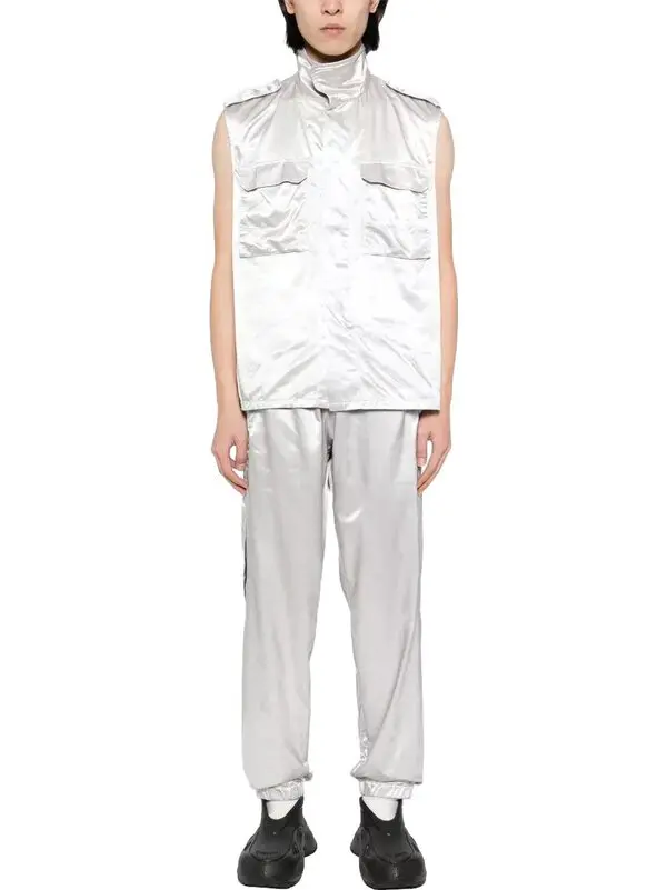 OLLY SHINDER Wet Look Gilet - Silver