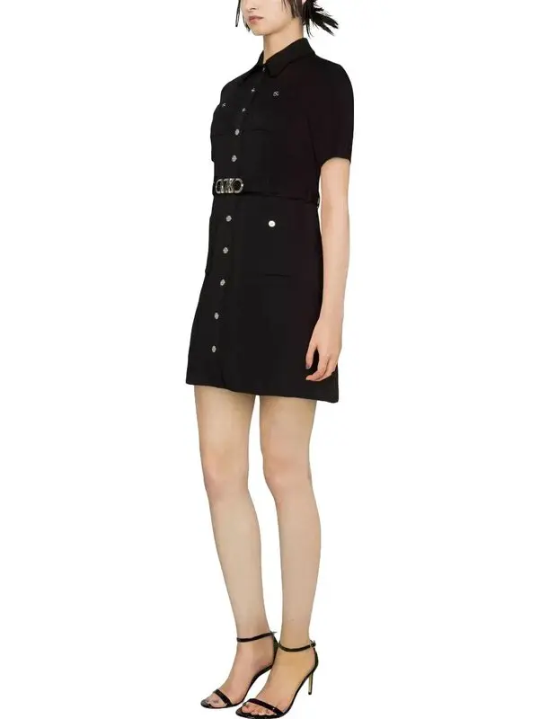 Michael Kors Belted Shirt Mini Dress - Black