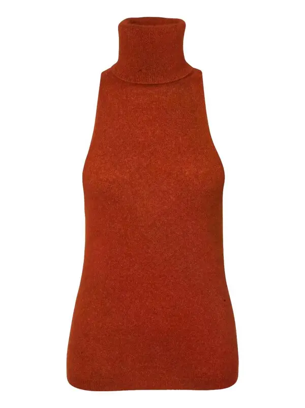 Cashmere In Love Sleeveless Roll Neck Top - Red