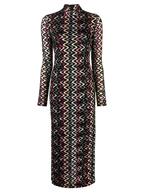 Missoni Zigzag Maxi Dress - Black