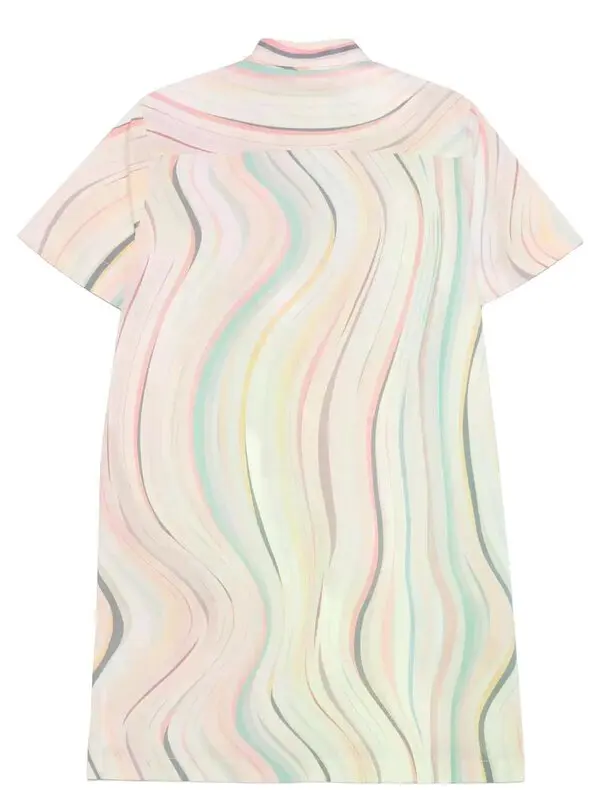 Paul Smith Swirl-patterned Mini Shirt Dress - Neutrals