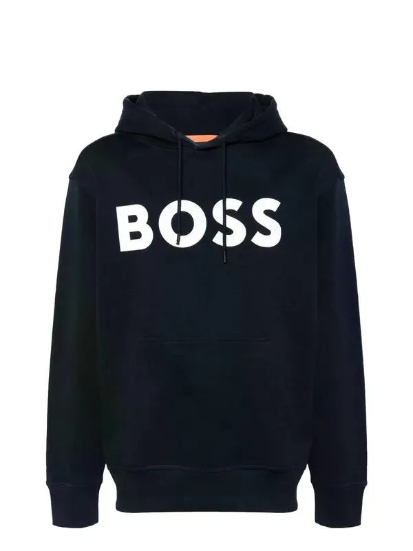 BOSS Logo-print Hoodie - Blue