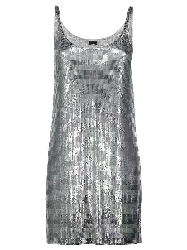 Rabanne Metallic Mesh Slip Dress - Silver