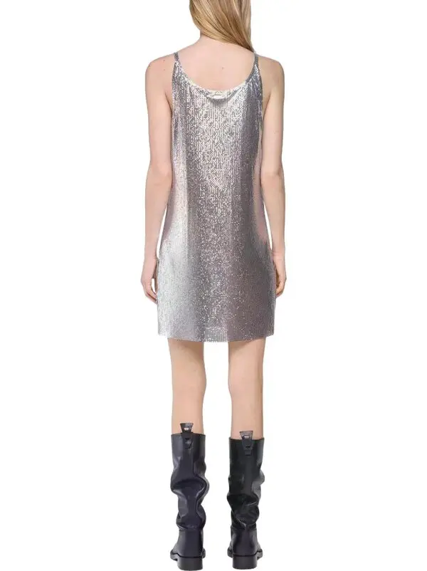 Rabanne Metallic Mesh Slip Dress - Silver
