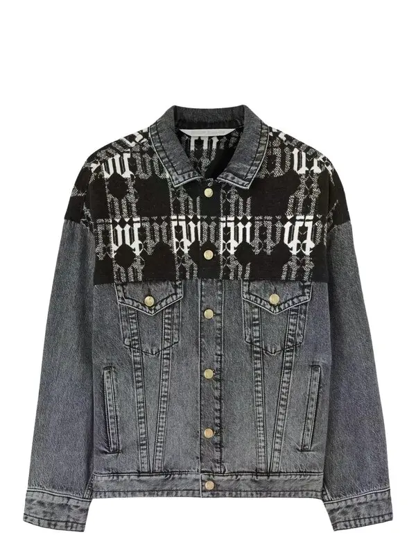 Palm Angels Monogram Jacquard Denim Jacket - Grey