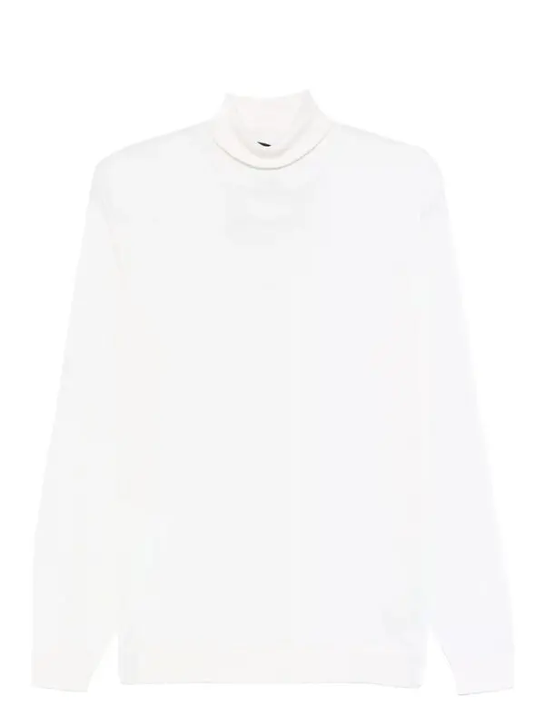 DELL'OGLIO Merino Wool Turtleneck Sweater - White