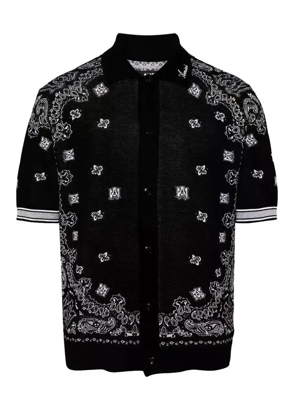 Amiri Bandana Polo - Black