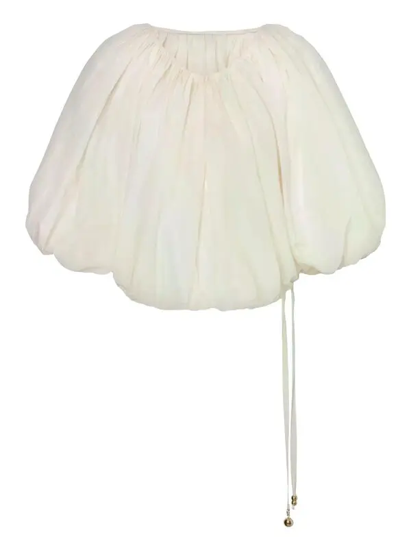 Philosophy Di Lorenzo Serafini Gathered Blouse With Balloon Sleeves - Neutrals