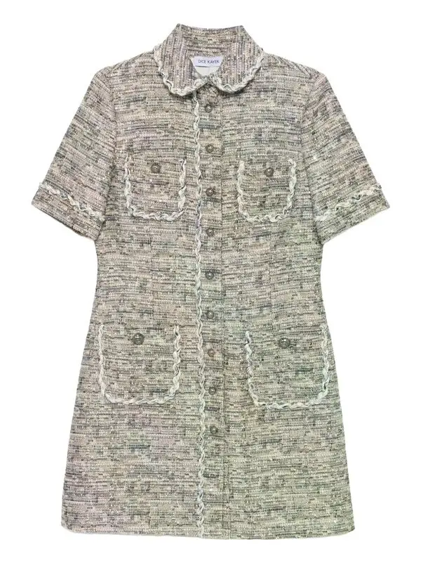 Dice Kayek Sequined Tweed Dress - Neutrals