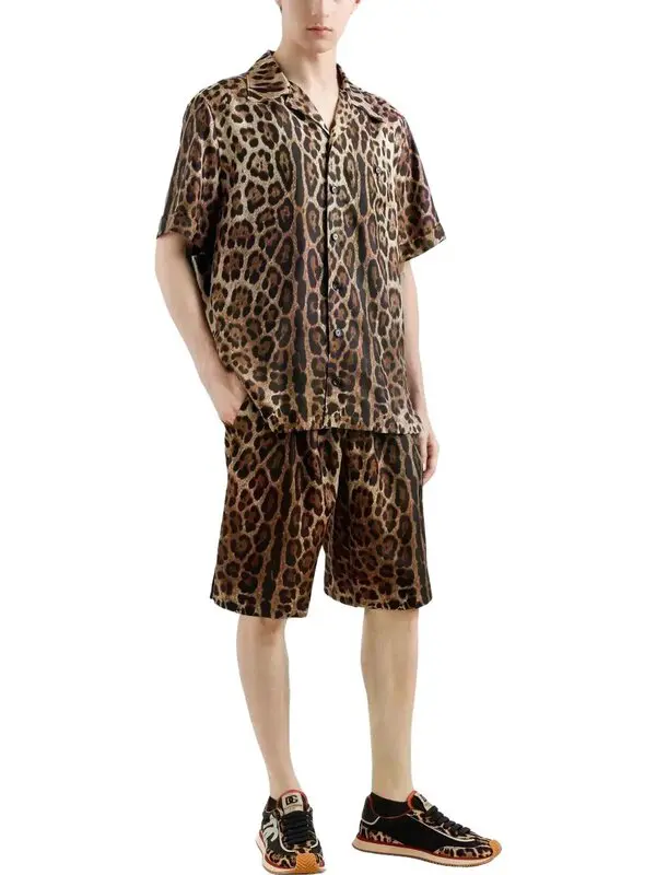 Dolce & Gabbana Animalier Print Knee-length Shorts - Brown