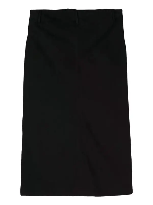 Yohji Yamamoto Side-slit Denim Maxi Skirt - Black