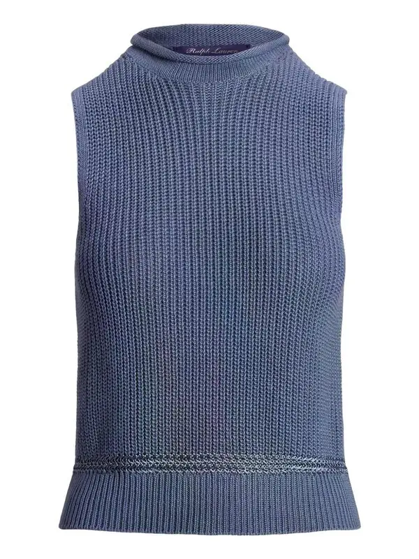 Ralph Lauren Ribbed Knit Sleeveless Top - Blue