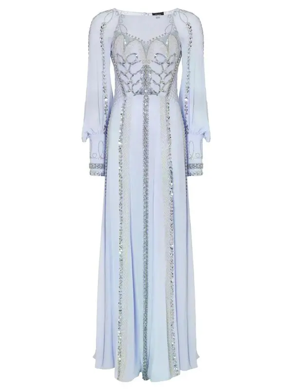 TEMPERLEY LONDON Long-sleeve Maxi Dress - Blue