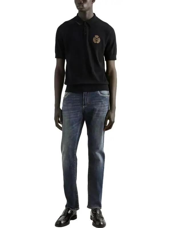 Dolce & Gabbana Logo-embroidered Polo Shirt - Blue