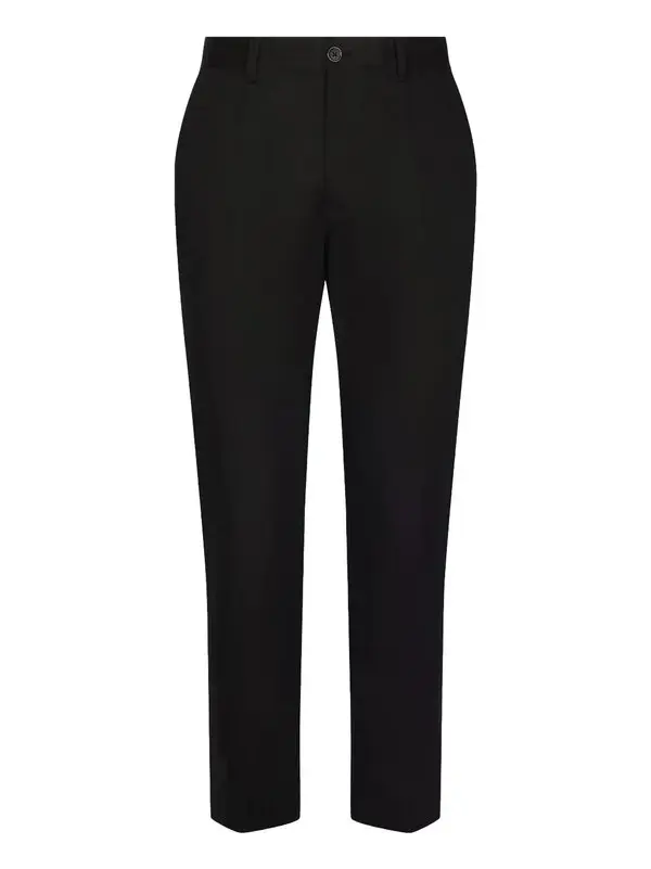 Dolce & Gabbana Mid-rise Tapered Leg Trousers - Black