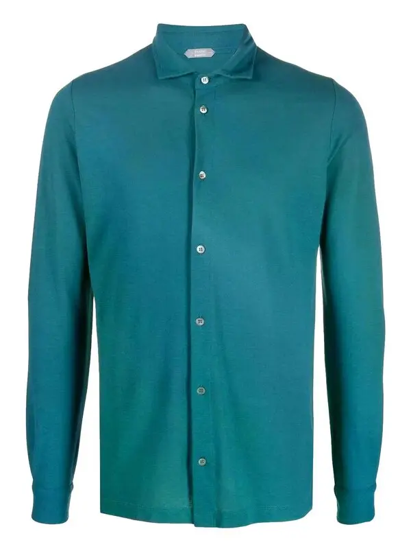 ZANONE Longsleeved Organic Cotton Shirt - Blue