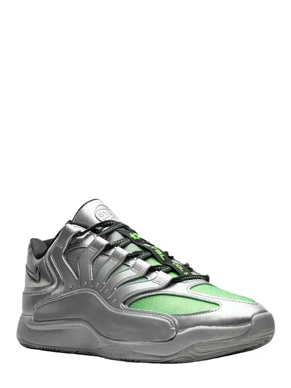 Nike Kd 18 Eybl Metallic Silver/green Strike/dark Smoke Sneakers - Grey