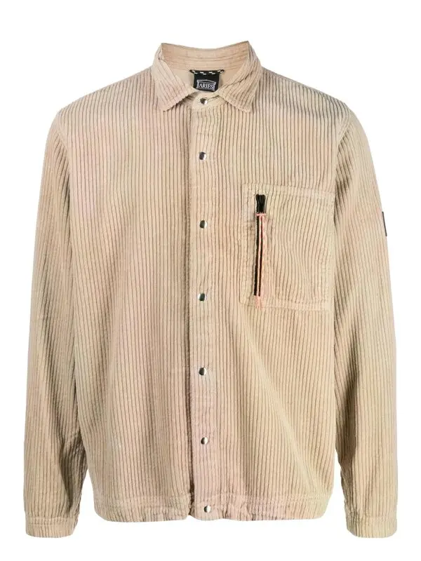 Aries Corduroy Spread-collar Jacket - Neutrals
