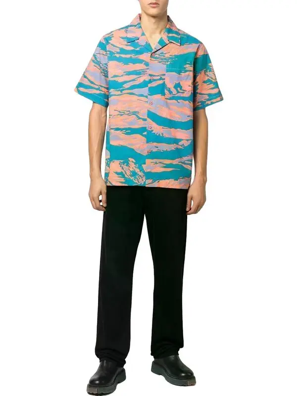 MAHARISHI Graphic-print Camp-collar Shirt - Orange