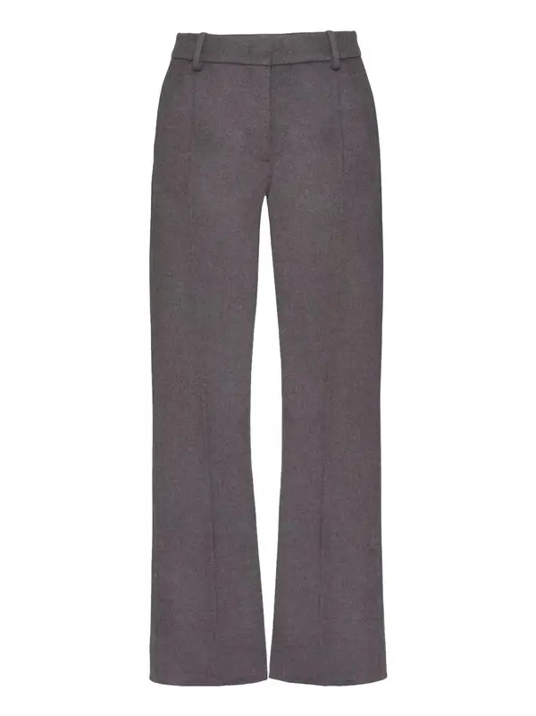 Valentino Garavani Draped Virgin Wool-silk Blend Trousers - Grey