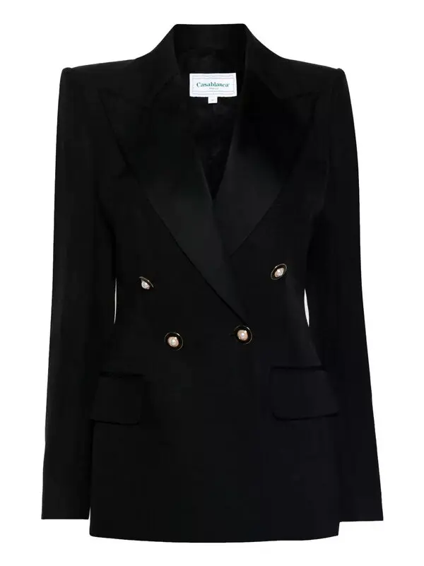 Casablanca Double-breasted Blazer - Black