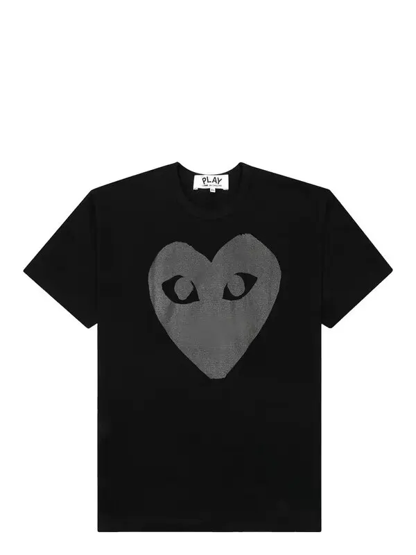 Play Comme Des Garcon Cotton T-shirt With Heart Print - Black