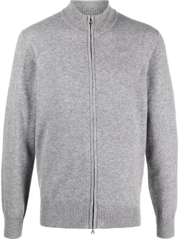 Orlebar Brown Zipped-up Knit Cardigan - Grey