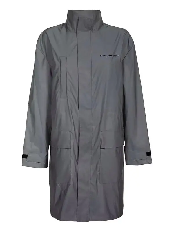 Karl Lagerfeld Techno-fabric Coat - Grey