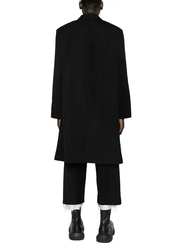 Yohji Yamamoto Single-breasted Wool Coat - Black