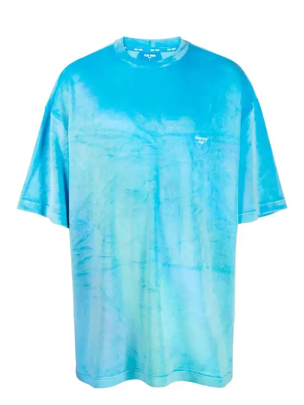 TEAM WANG DESIGN Velvet T-shirt - Blue