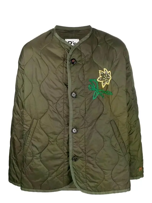 President's Embroidered Quilted Jacket - Green