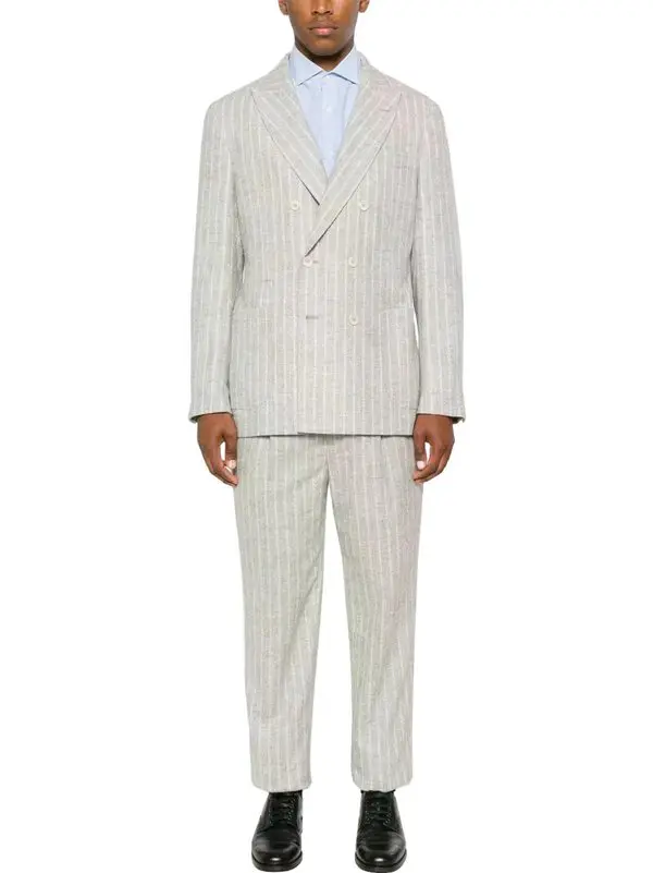 Brunello Cucinelli Alpaca Single Breasted Suit - Grey