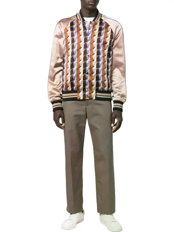 Valentino Garavani Geometric Print Bomber Jacket - Neutrals