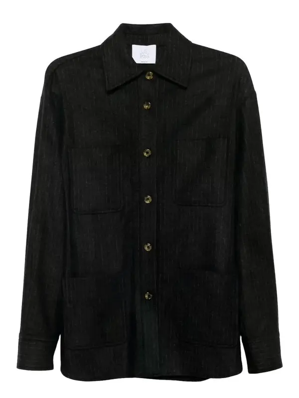 LE SULLY STUDIO Pinstriped Overshirt - Grey